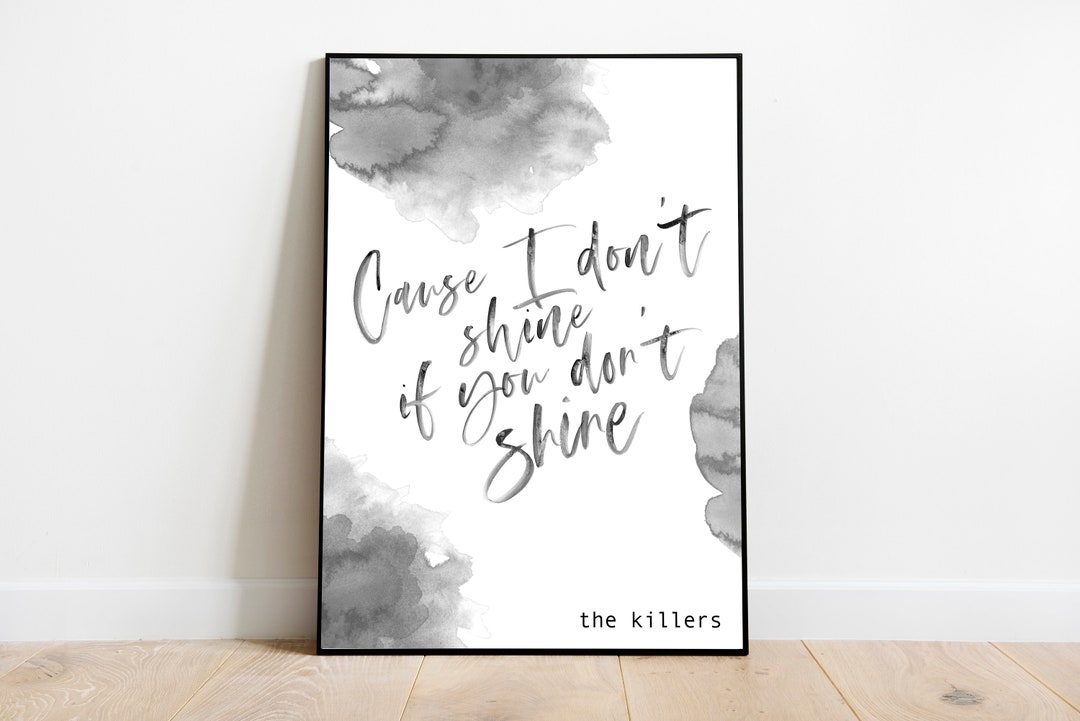Mr BRIGHTSIDE LYRICS PRINT, the Killers Band Sams Town, Watercolor Song ...