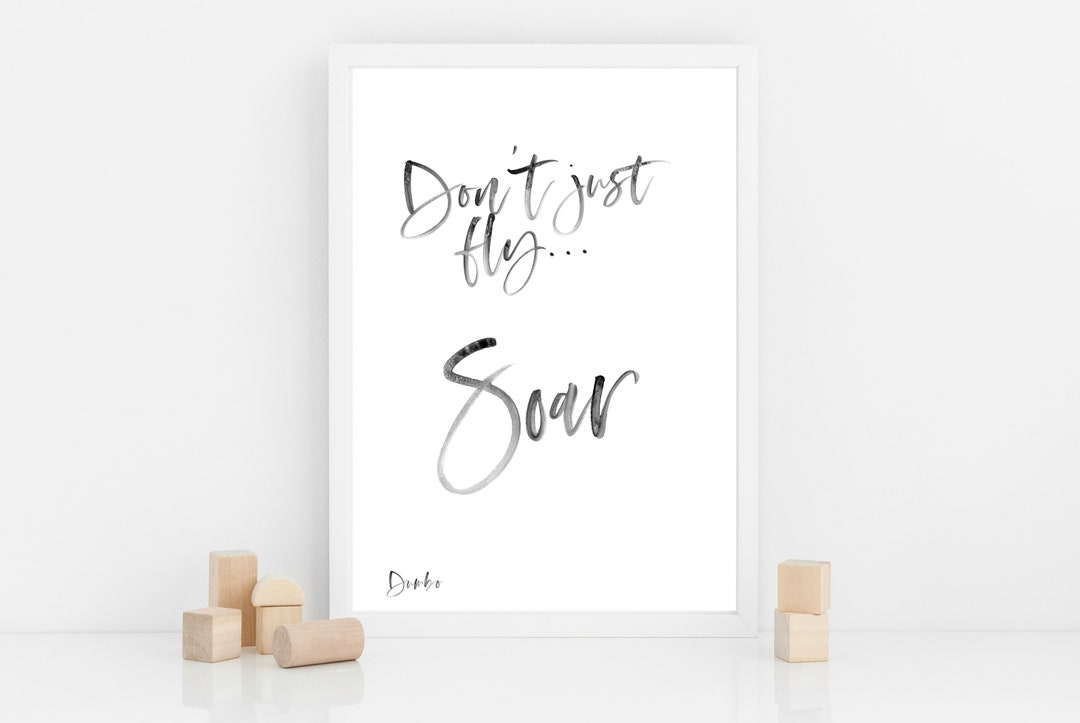 Hand Drawn Lettering, Dumbo Digital Download Nursery Print, Disney ...