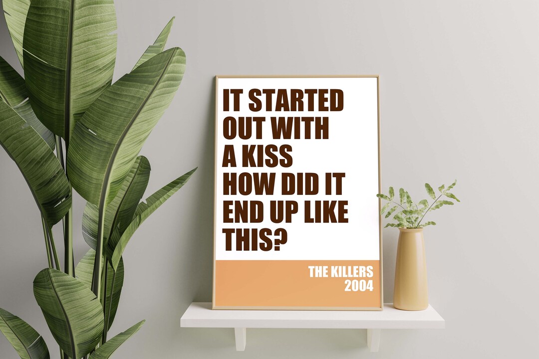 MR BRIGHTSIDE SONG Lyrics Poster, the Killers Print, Song Lyrics Wall ...