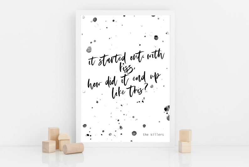 MR BRIGHTSIDE SONG Lyrics Poster, the Killers Print, Song Lyrics Wall ...