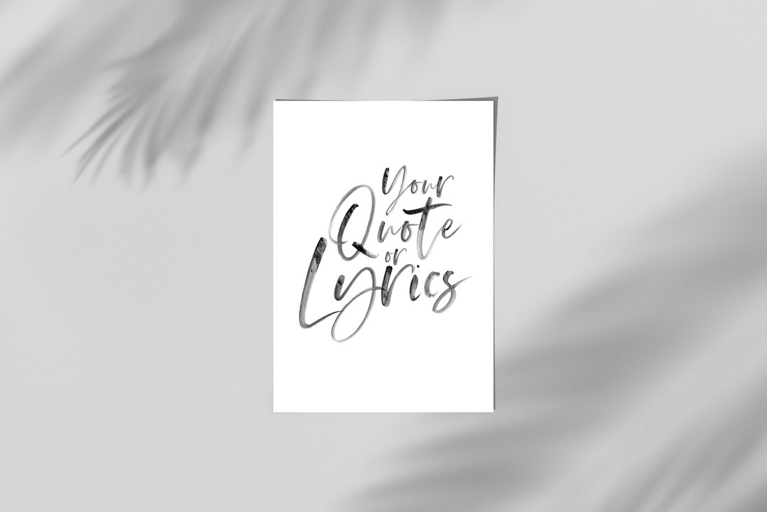 A3 CUSTOM SONG LYRICS Wall Art, Custom Song Quote Print, Personalized ...