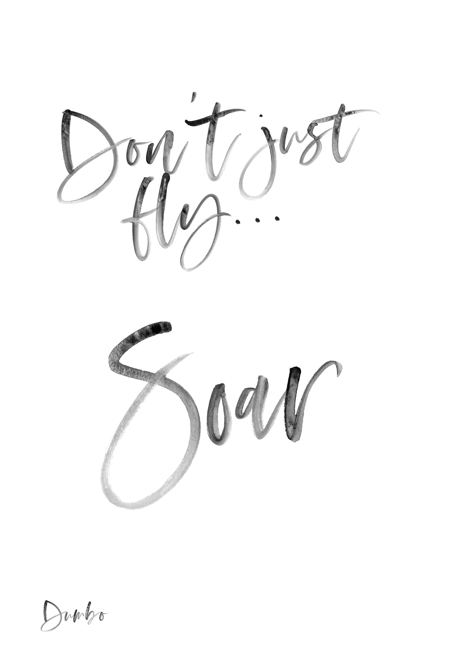 Hand Drawn Lettering, Dumbo Digital Download Nursery Print, Disney ...