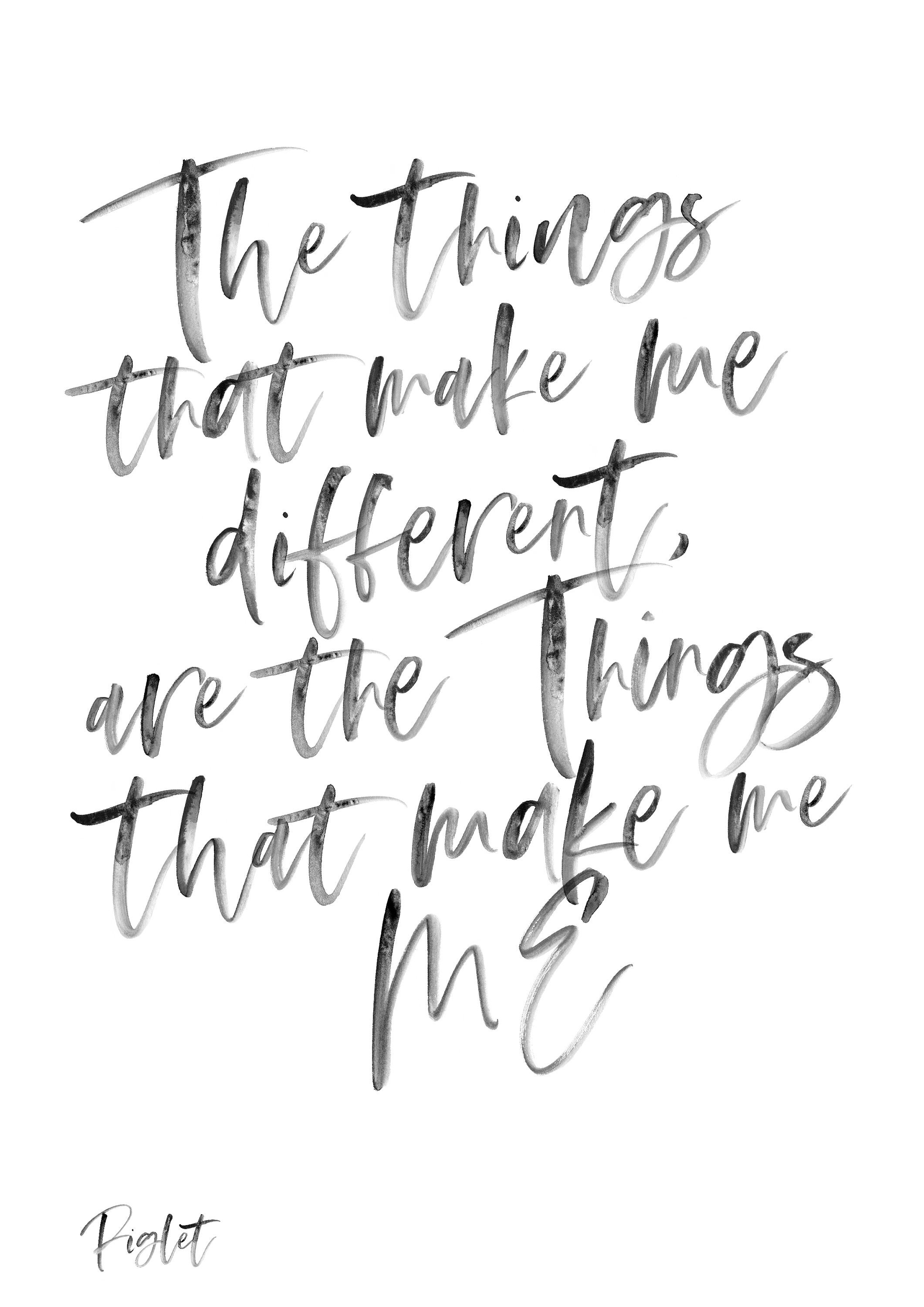 Hand Drawn Lettering Piglet Pooh Digital Download Nursery - Etsy