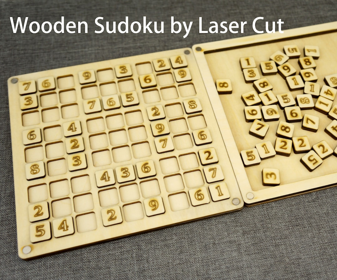 Wooden Sudoku Puzzle Game Board With Custom Design Lid, Made by Laser ...