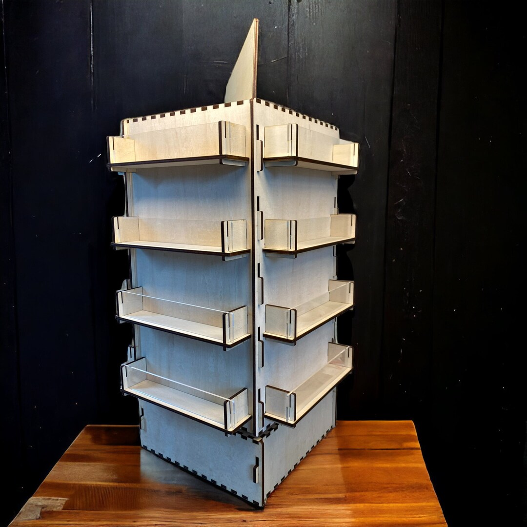 4-sided 4 Tier 16 Pockets Rotating Display Stand 4 Layers Rotatable ...