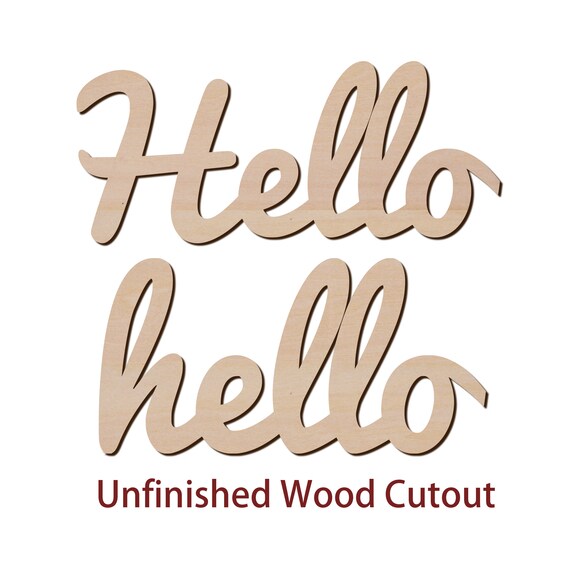 Hello Letter Wood Cut Out Shape Wooden Word Laser Cut Print | Etsy