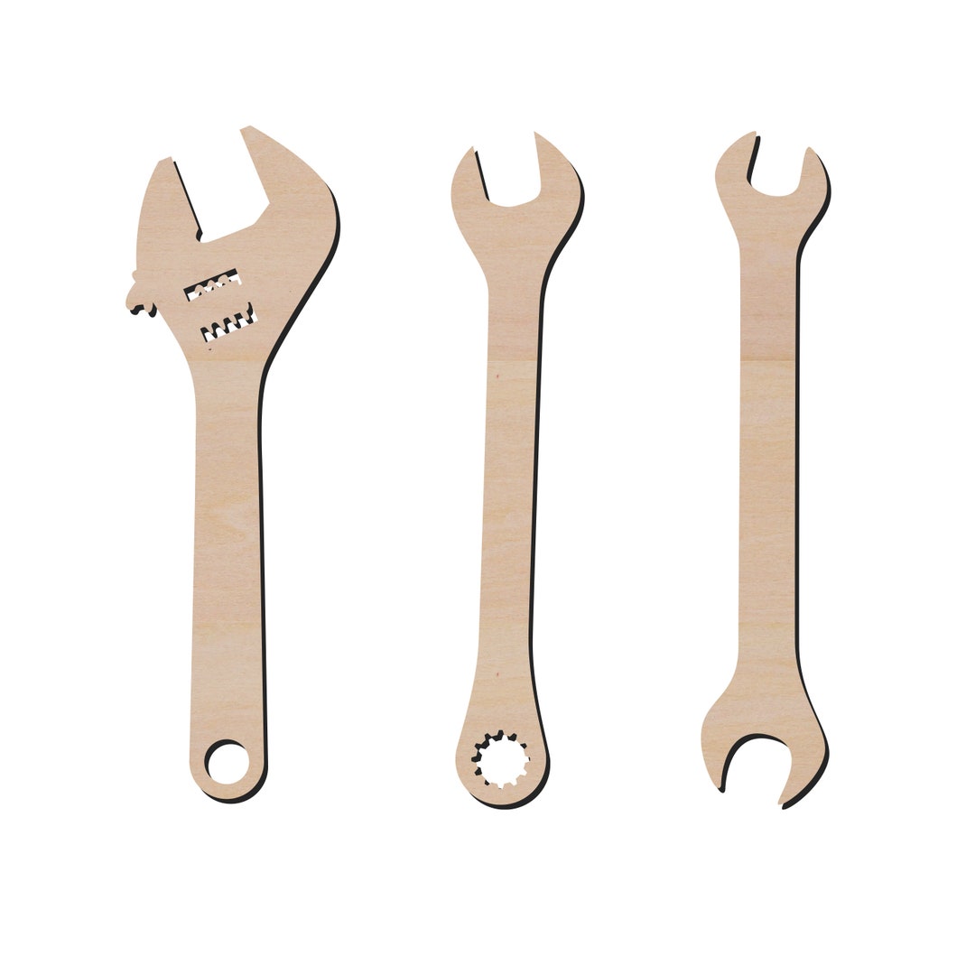 Hardware Tool Wrench Wood Cutout - Laser Cut Unfinished Wooden Blank ...