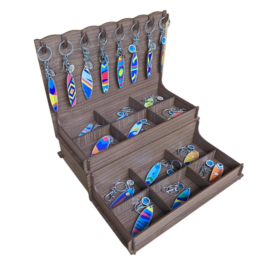 Keychain / Ornament / Bracelet / Necklace Display With 12 Compartment ...