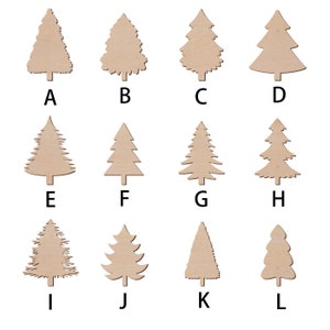 Laser Cut Unfinished Wooden Cutout Christmas Tree Shape for DIY Craft ...