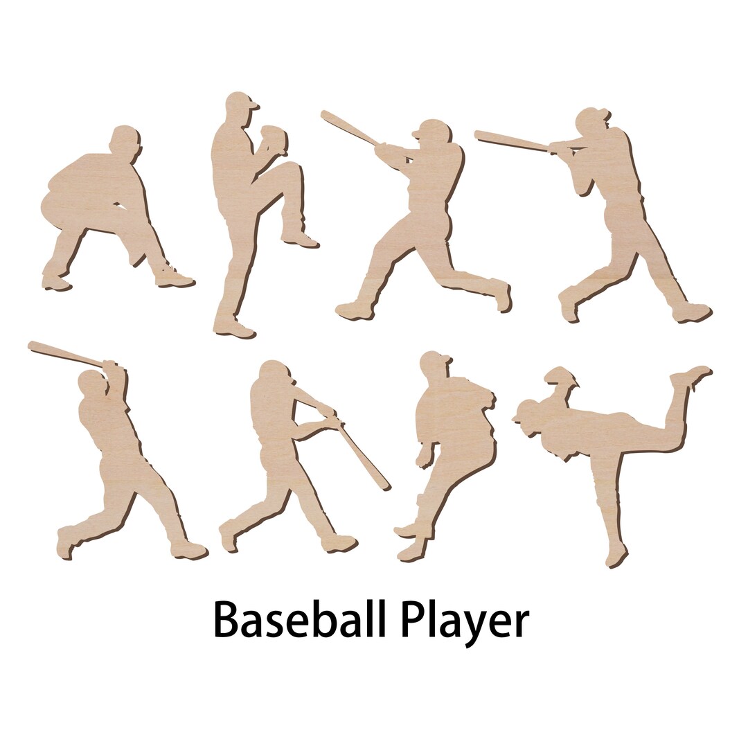 Baseball Player Wood Cutout - Laser Cut Unfinished Wooden Blank Art ...