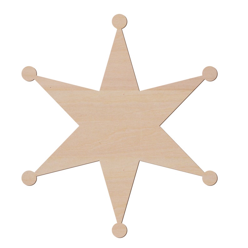 1" ~ 15" Star Shape, Star of David, Bethlehem Star, Sheriff Star, Laser ...