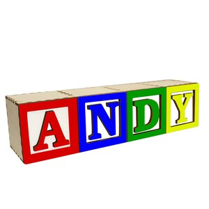 Unfinished Wooden Cube Block Letters and Number for Wedding, Nursery ...