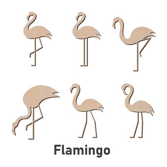 Tropical Pink Flamingo Wood Cutout Laser Cut Unfinished Wooden | Etsy