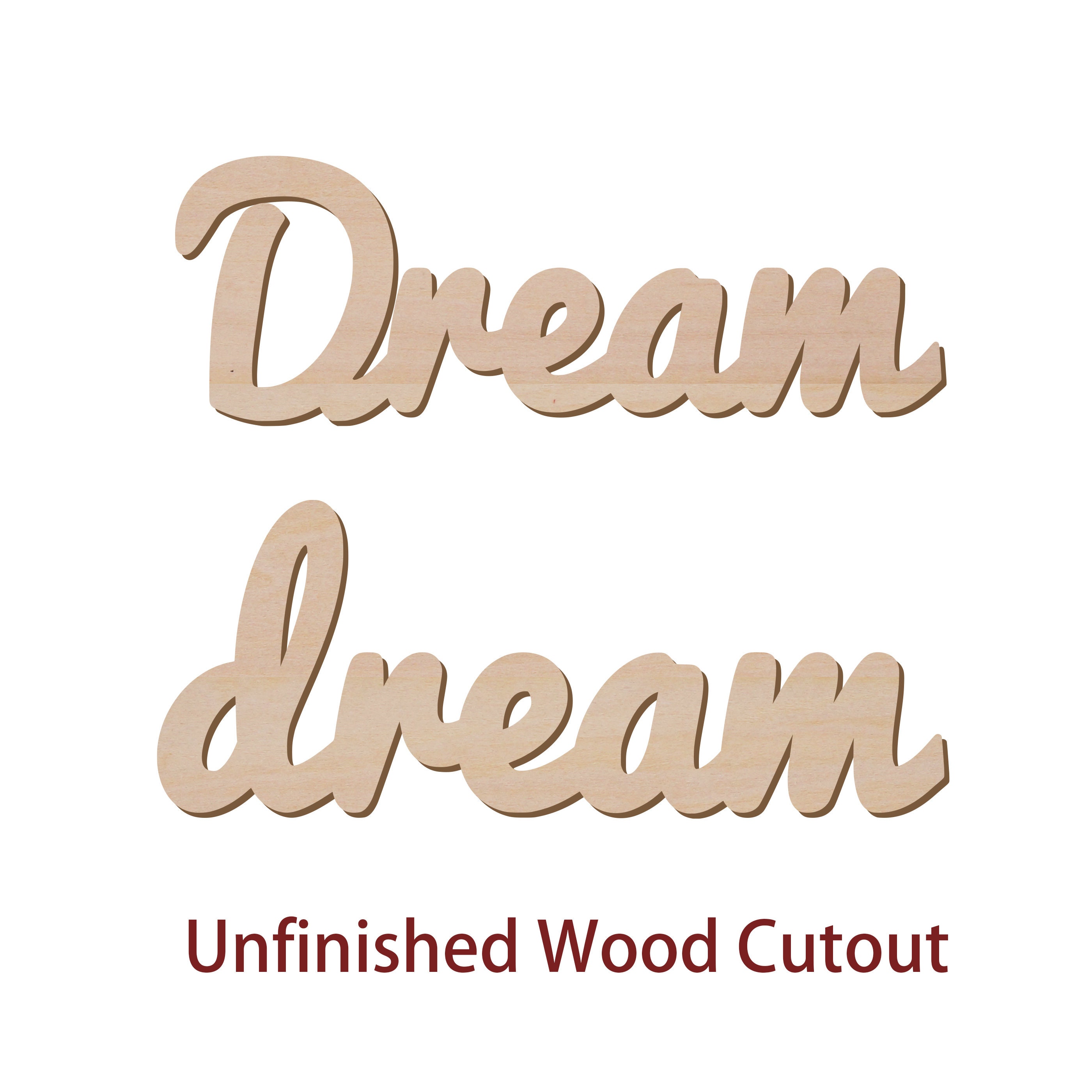 Dream Letter Sign Wood Cut Out Shape Wooden Word Laser Cut | Etsy