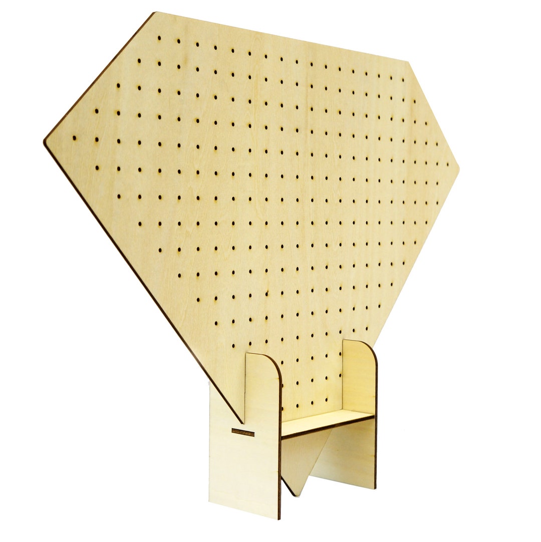 Diamond Shape Wood Pegboard Design Earrings Jewelry Display Stand for ...