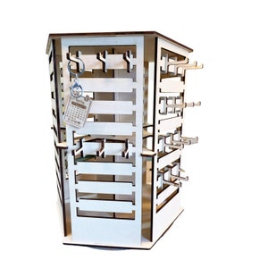 6 Sided Rotating Hook Display Stand With 60 Hooks, Rotatable Display ...