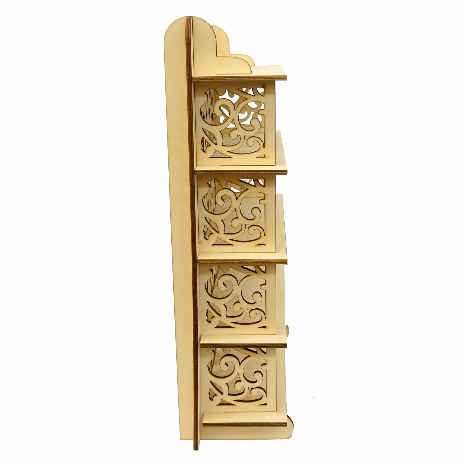 5 Tiers Wooden Decorative Lace Border Pattern Display Stand for Craft ...