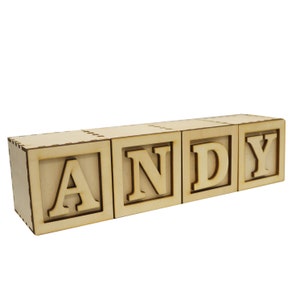 Unfinished Wooden Cube Block Letters and Number for Wedding, Nursery ...
