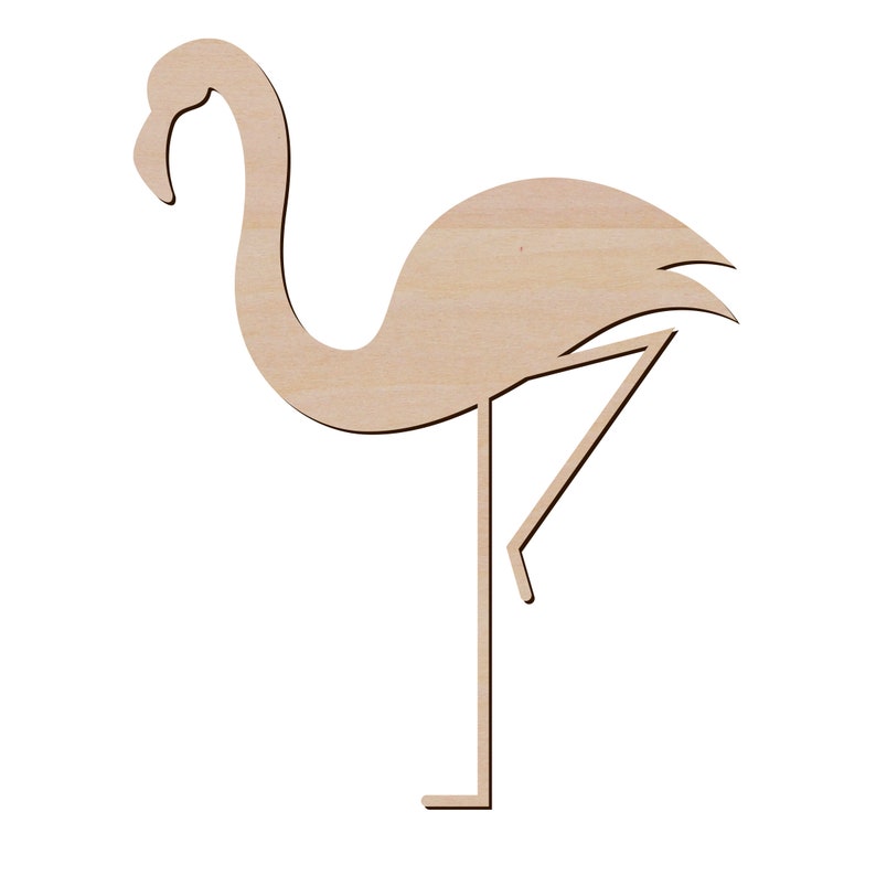Tropical Pink Flamingo Wood Cutout Laser Cut Unfinished Wooden | Etsy