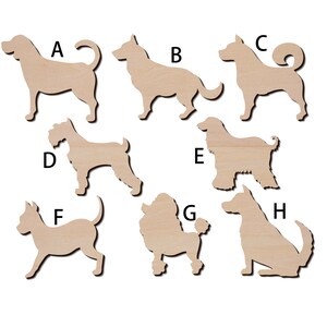 Dog Pet Breed Puppy Unfinished Wood Cutout Shapes for DIY Craft, Ready ...