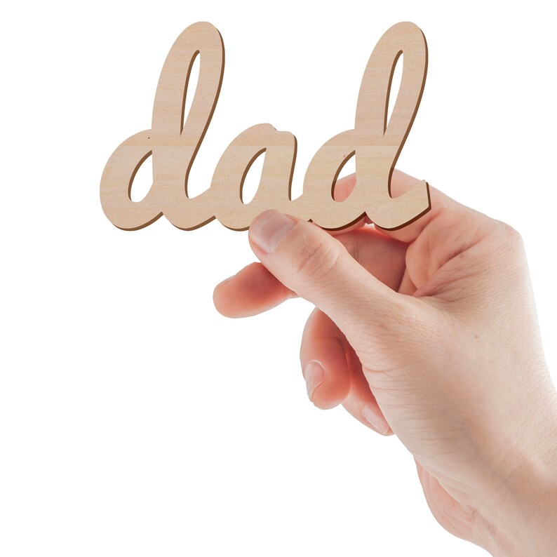 Dad father Sign Wood Cut Out Shape Wooden Word Laser Cut | Etsy