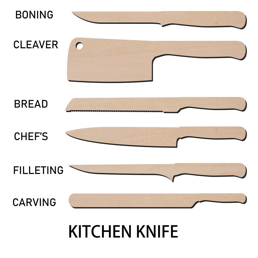 Kitchen Knife Wood Cutout - Laser Cut Unfinished Wooden Blank Art Craft ...