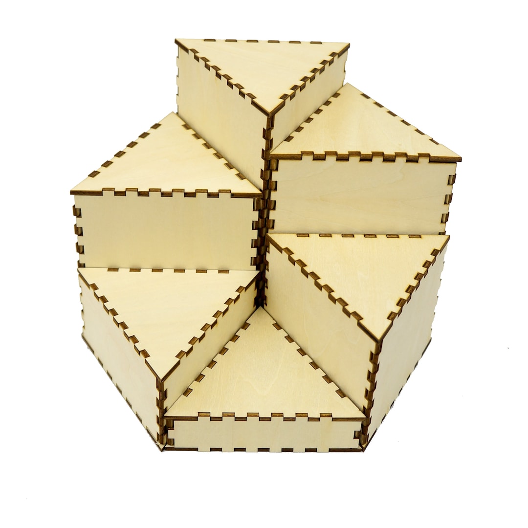 Triangle Riser Display Pedestal Display Unfinished Wood, Set of 6 From ...