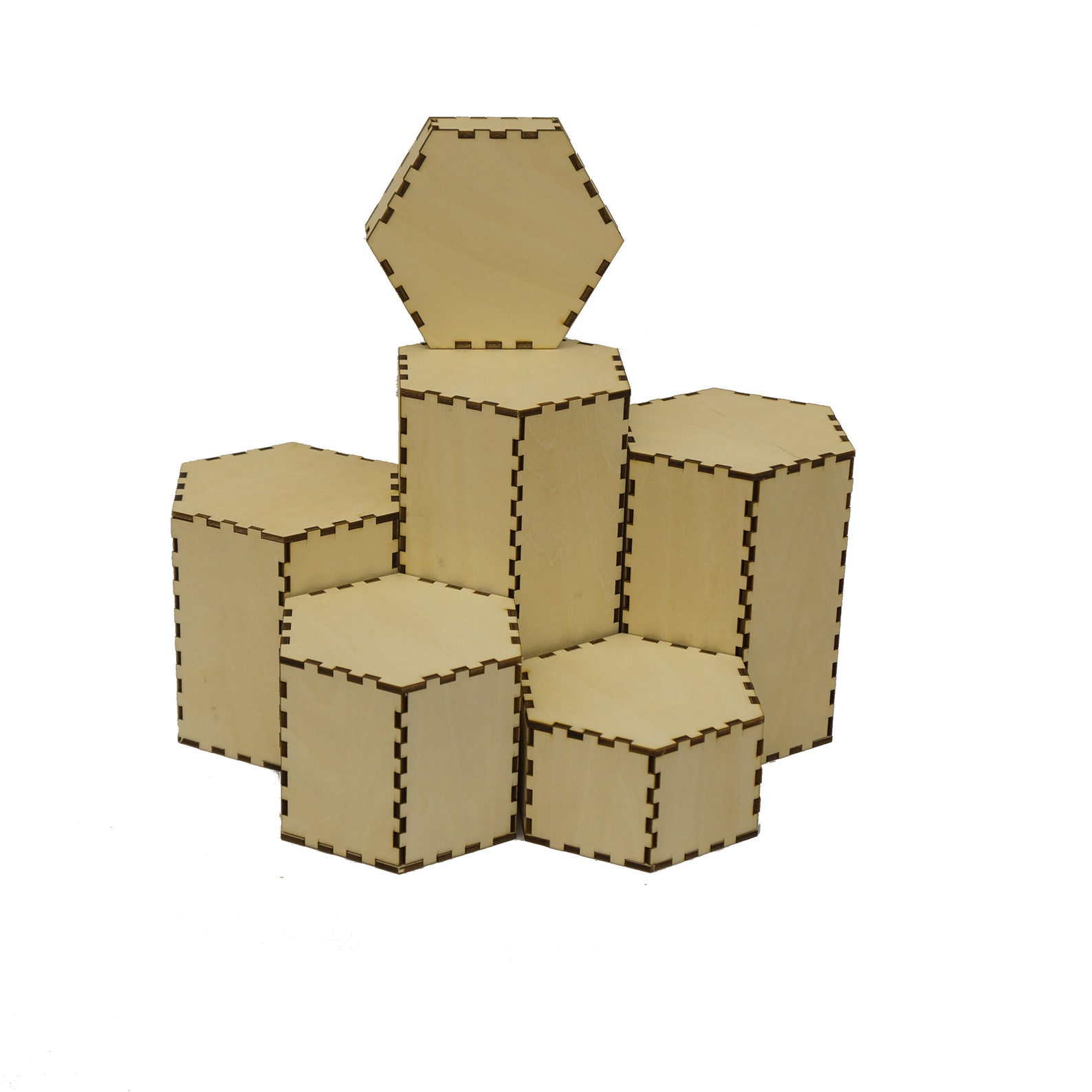 Hexagonal Riser Display Pedestal Display Unfinished Wood 6 - Etsy