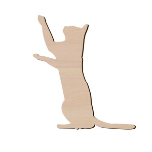 Cat Outline Unfinished Wood Laser Cut Cutout Shapes for DIY Craft ...
