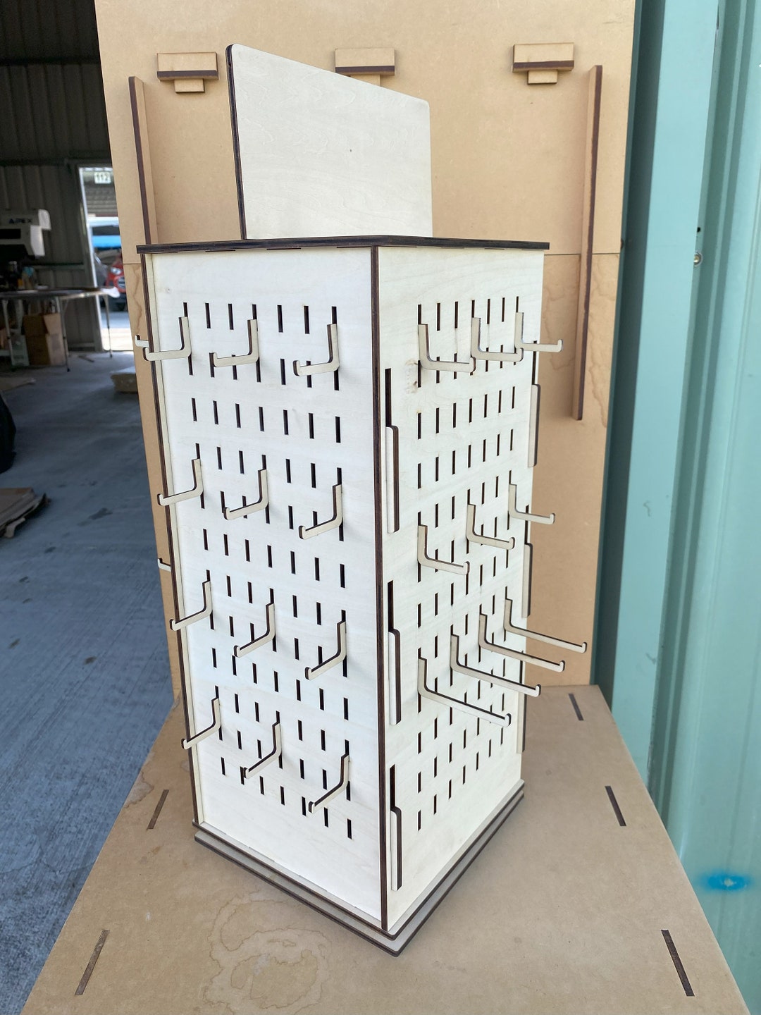 4 Side Pegboard Style Disassemble Rotating Display, Spinning Display ...