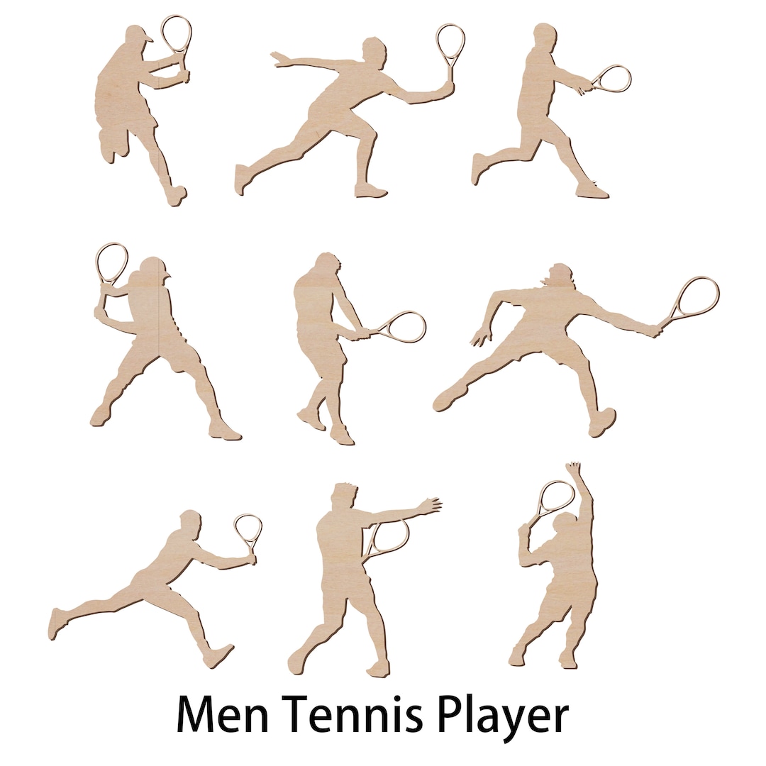 Tennis Player Wood Cutout - Laser Cut Unfinished Wooden Blank Art Craft ...