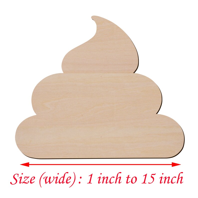Poo Poop Shape Wood Cutout Laser Cut Unfinished Wooden Blank | Etsy