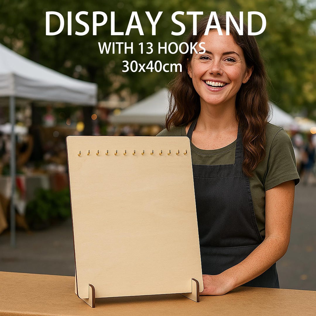 Laser Cut Wooden Display Board With Brass Hooks | Earring Stand Market ...
