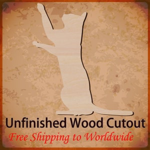 Cat Outline Unfinished Wood Laser Cut Cutout Shapes for DIY Craft ...