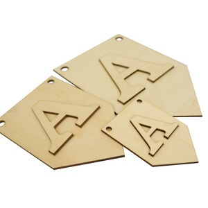 Personalised Alphabet Letter Bunting Banners - Unfinished Wood Laser ...