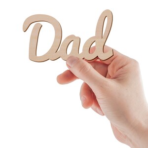 Dad Father Sign Wood Cut Out Shape - Wooden Word Laser Cut Print Art ...