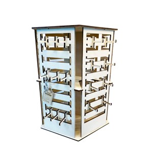 6 Sided Rotating Hook Display Stand With 60 Hooks, Rotatable Display ...