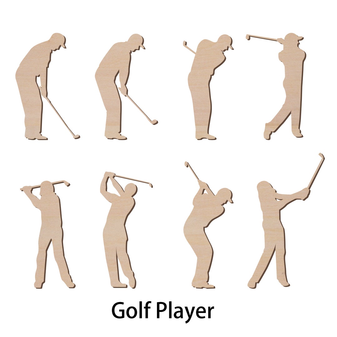 Golf Player Wood Cutout - Laser Cut Unfinished Wooden Blank Art Craft ...