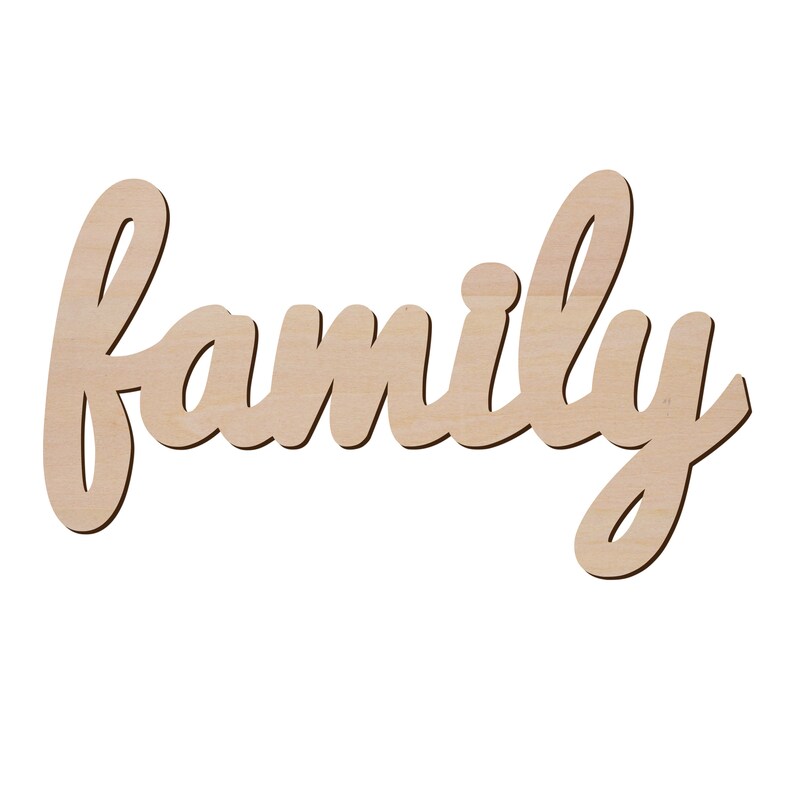 Family Sign Wood Cut Out Shape Wooden Word Laser Cut Art | Etsy