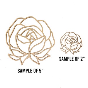 Wooden Rose Flower Cutout - Laser Cut Unfinished Wood Blank Art Craft ...