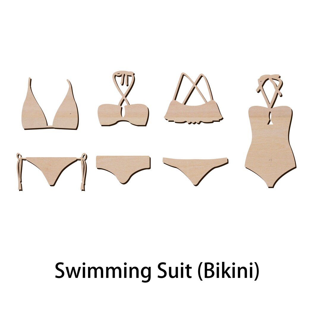 Swimming Suit Bikini Wood Cutout Laser Cut Unfinished Wooden Blank Art ...