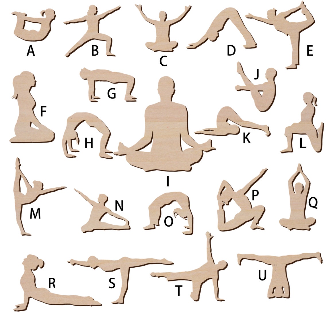 Padmasana Lotus Yoga Poses & Asanas Cutout Laser cut | Etsy