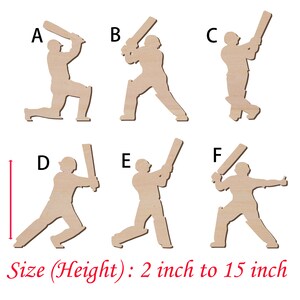Cricket Player Wood Cutout - Laser Cut Unfinished Wooden Blank Art ...