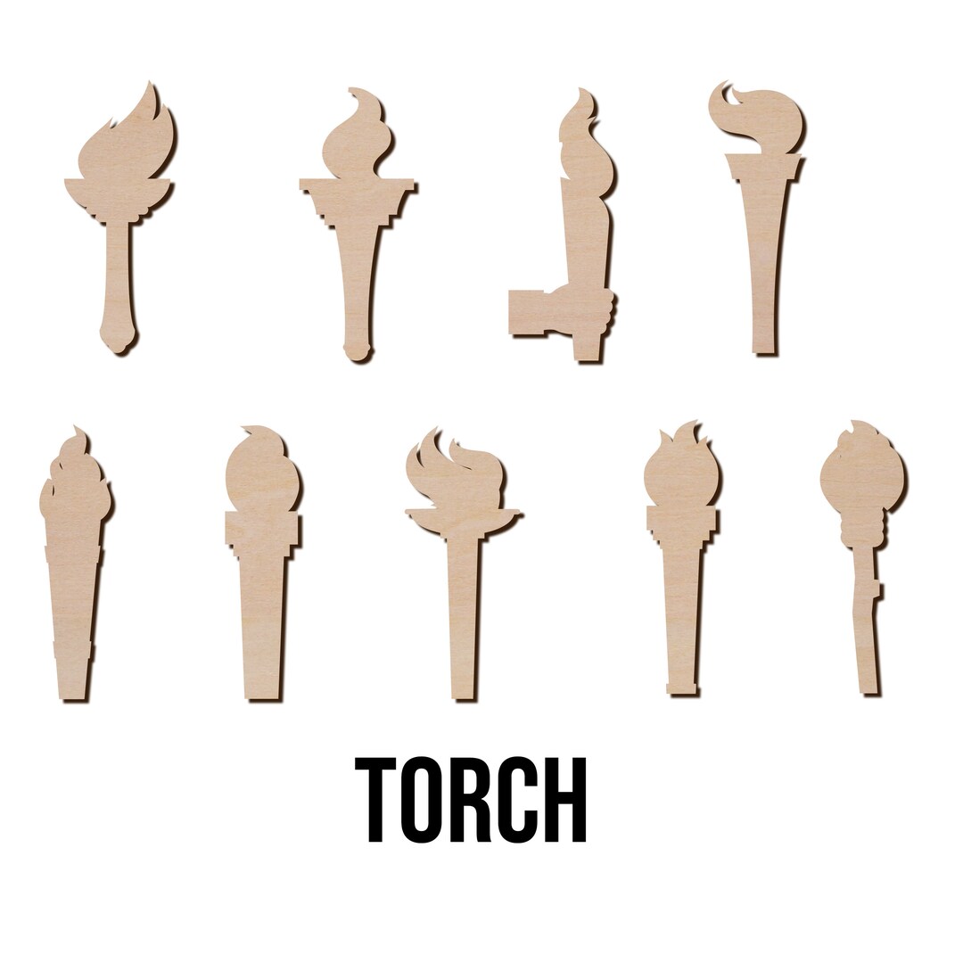 Olympic Torch Wood Cutout Laser Cut Unfinished Wooden Blank Art Craft ...