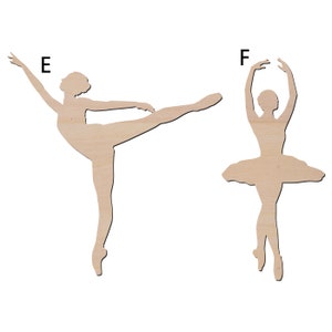 Women Dancing Ballet Cutout Laser Cut Unfinished Wood Shapes for DIY ...