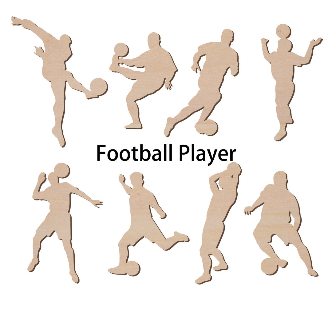 Football Player Wood Cutout - Laser Cut Unfinished Wooden Blank Art ...