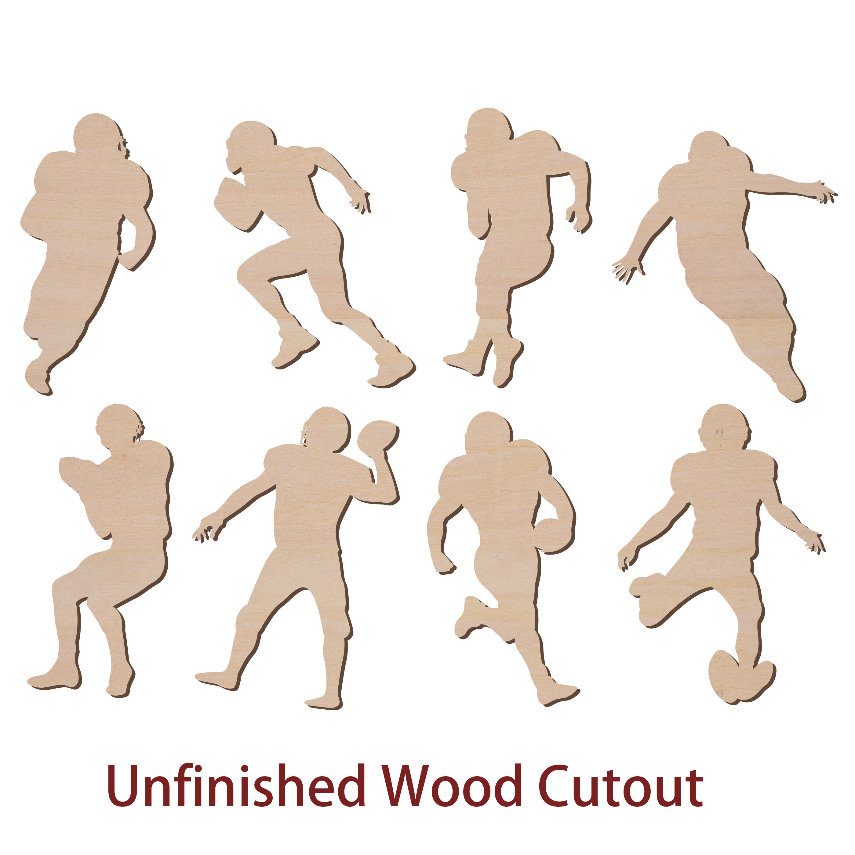 American Football Player Wood Cutout Laser Cut Unfinished | Etsy