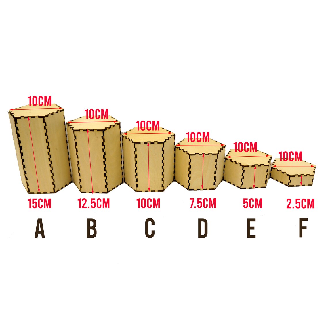 Hexagonal Riser Display Pedestal Display Unfinished Wood 6 - Etsy