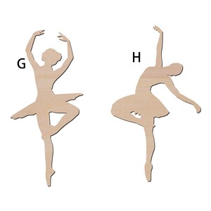 Women Dancing Ballet Cutout Laser Cut Unfinished Wood Shapes for DIY ...
