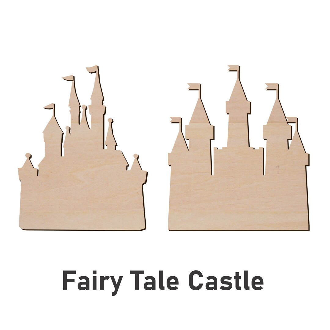 Fairy Tale Castle Wood Cut Out Shape - Wooden Word Laser Cut Art Craft ...